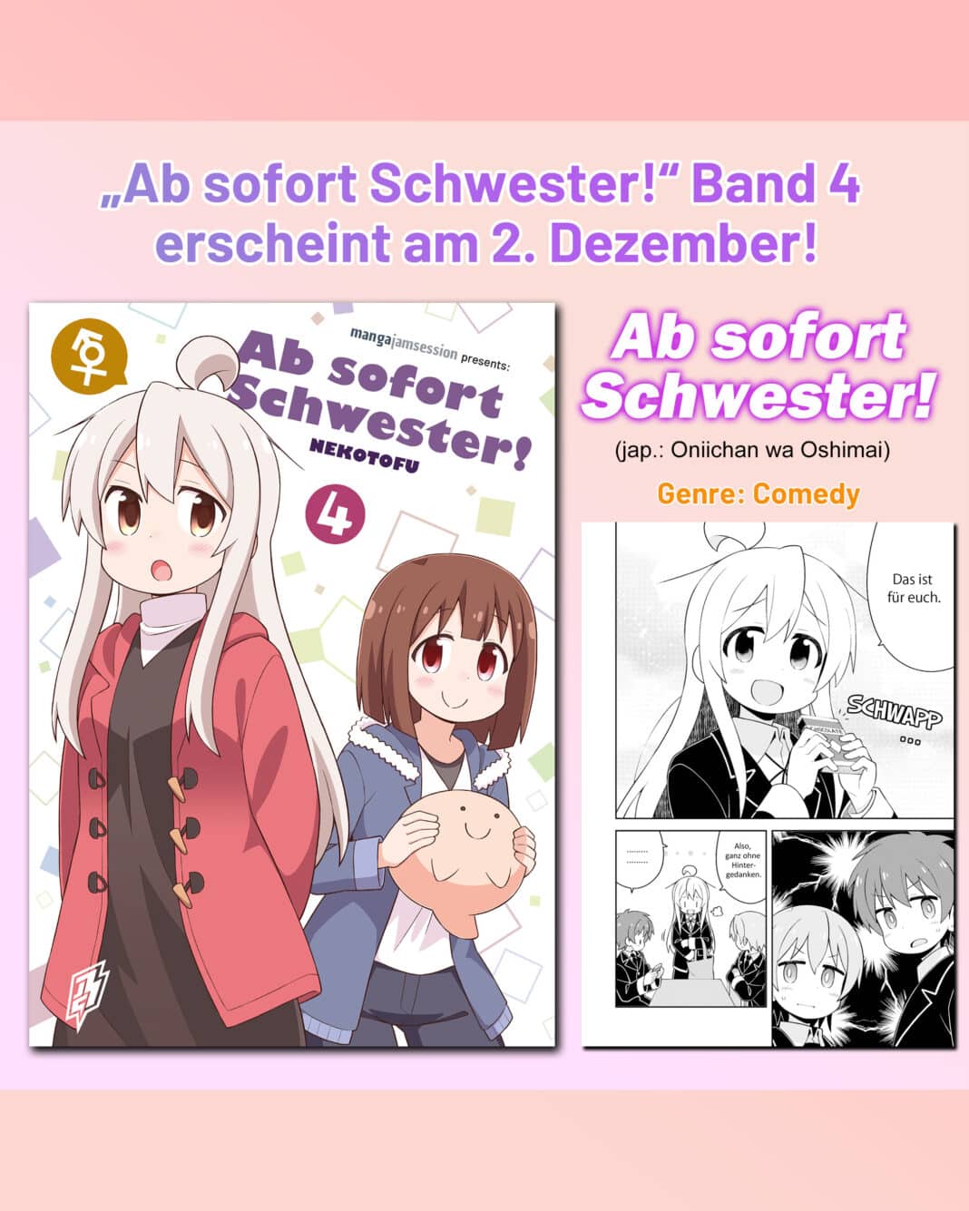 Ab sofort Schwester!: Veröffentlichungsdatum von Band 4 bekannt